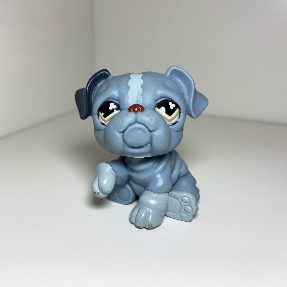 Rare Littlest Pet Shop - Blue Bulldog - Gem